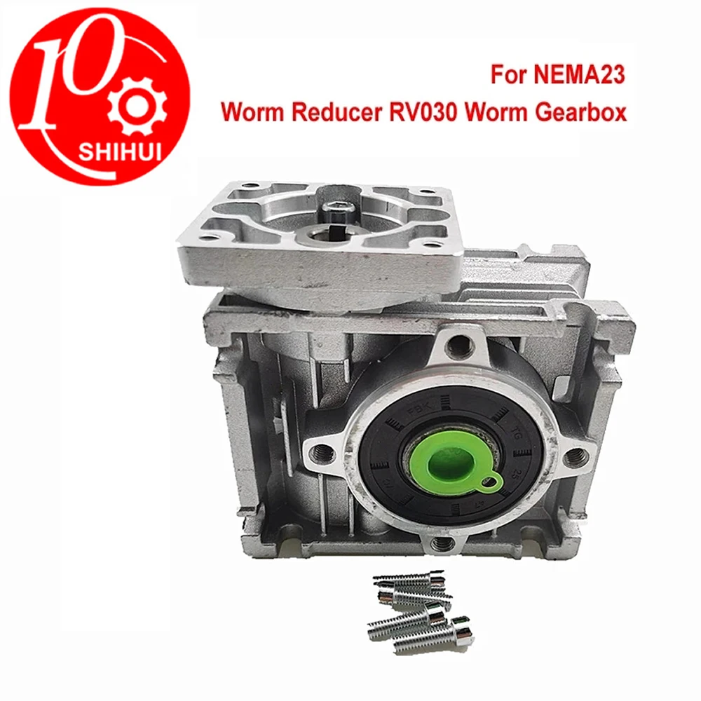 Worm-Reducer-RV030-Worm-Gearbox-Speed-Reducer-5-1-to-80-1-With-Shaft ...