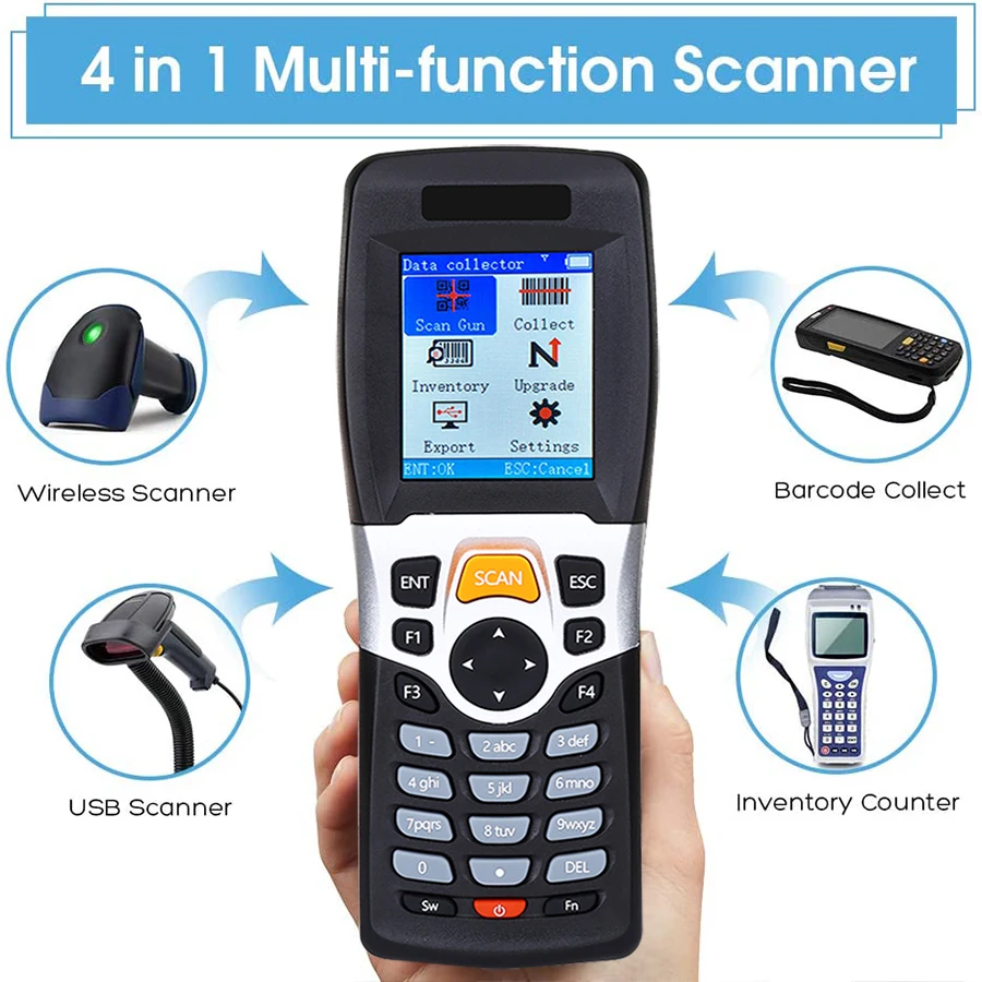 PDA Terminal device Wireless Barcode Inventory Scanner Portable 1D 2.4G ...