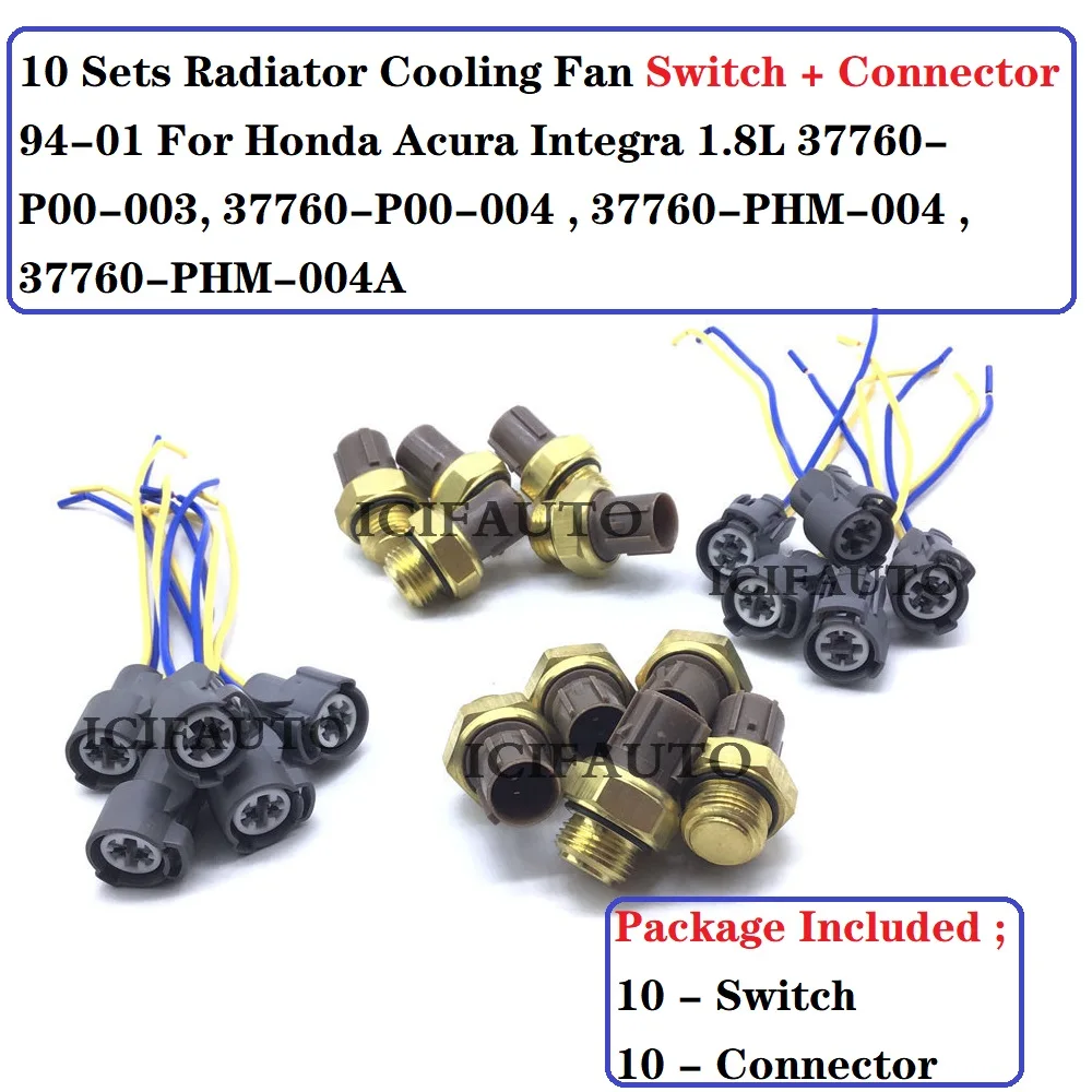 5-10-Sets-Radiator-Cooling-Fan-Switch-Connector-94-01-for-Honda-Acura ...