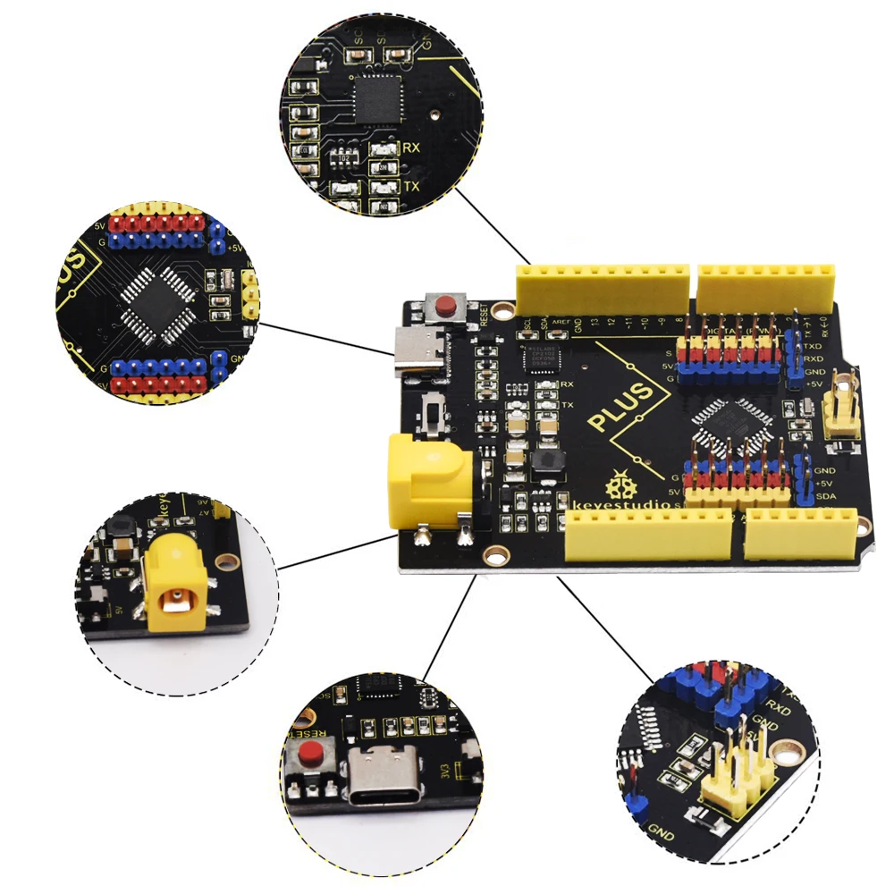 Keyestudio PLUS Development Board with Type C interface +USB cable ...
