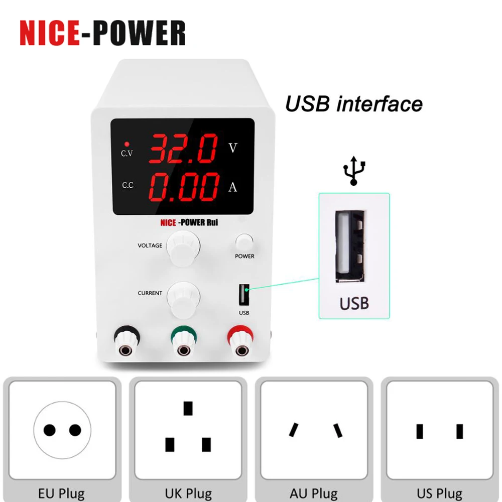 Nice power LAB Digital Bench Regulated Switching DC USB Power Supply ...