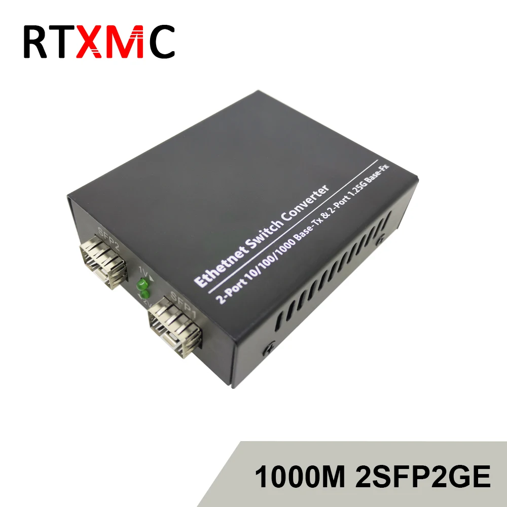 Switch réseau,convertisseur de média Fiber optique,2 ports Ethernet ...