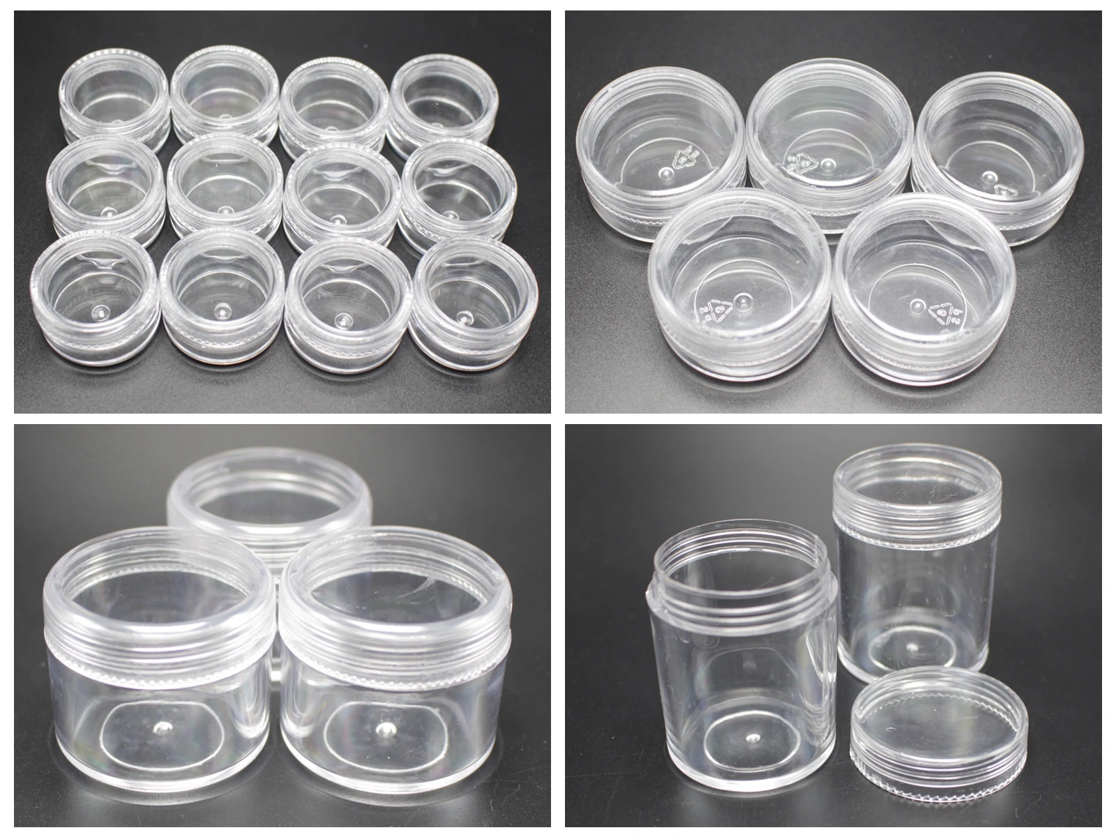 Clear-Plastic-Round-Box-Jewelry-Beads-Empty-Storage-Case-Small ...