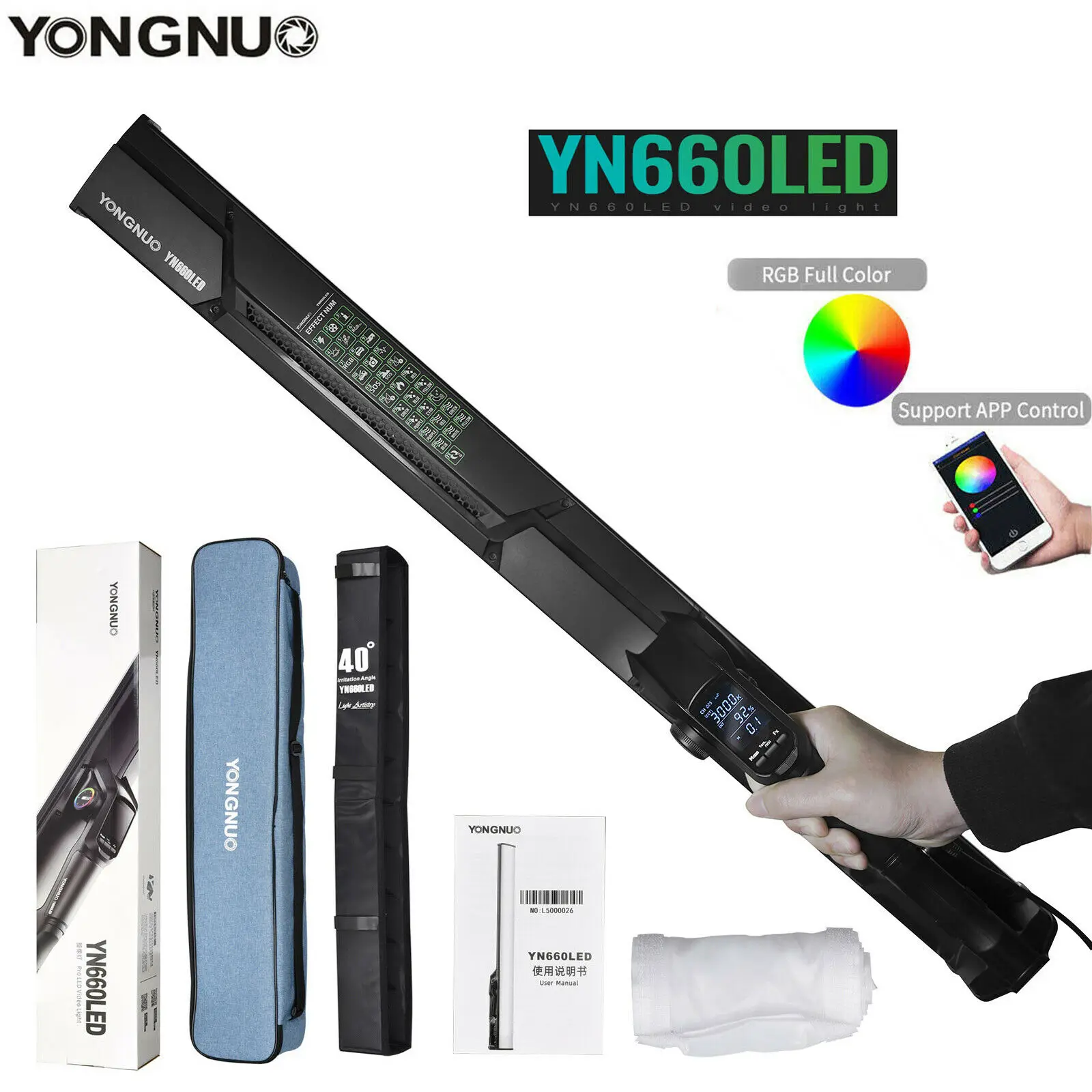 YONGNUO-YN660LED-RGB-LED-Light-Stick-Handled-Fill-Light-With-Light ...