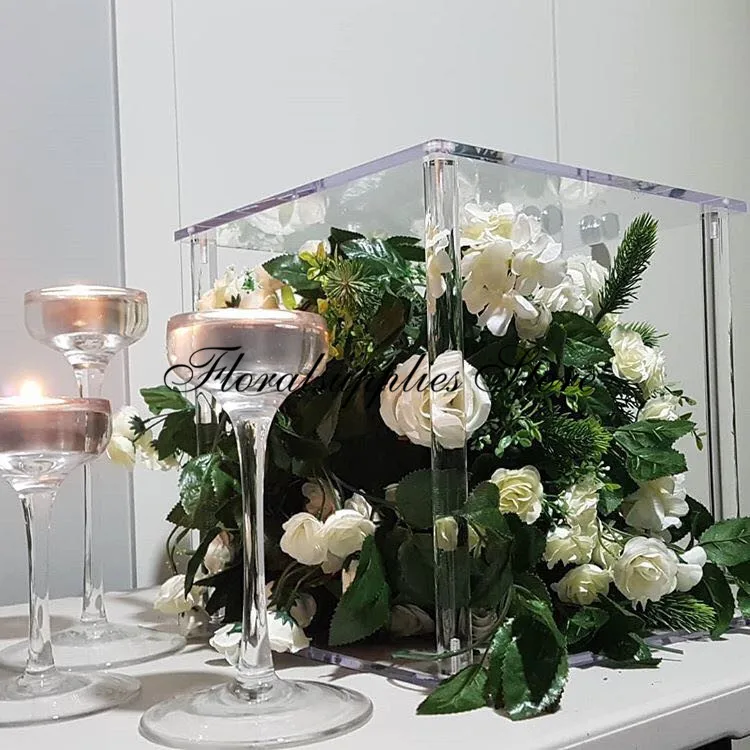 White Flower Centerpieces With Crystals