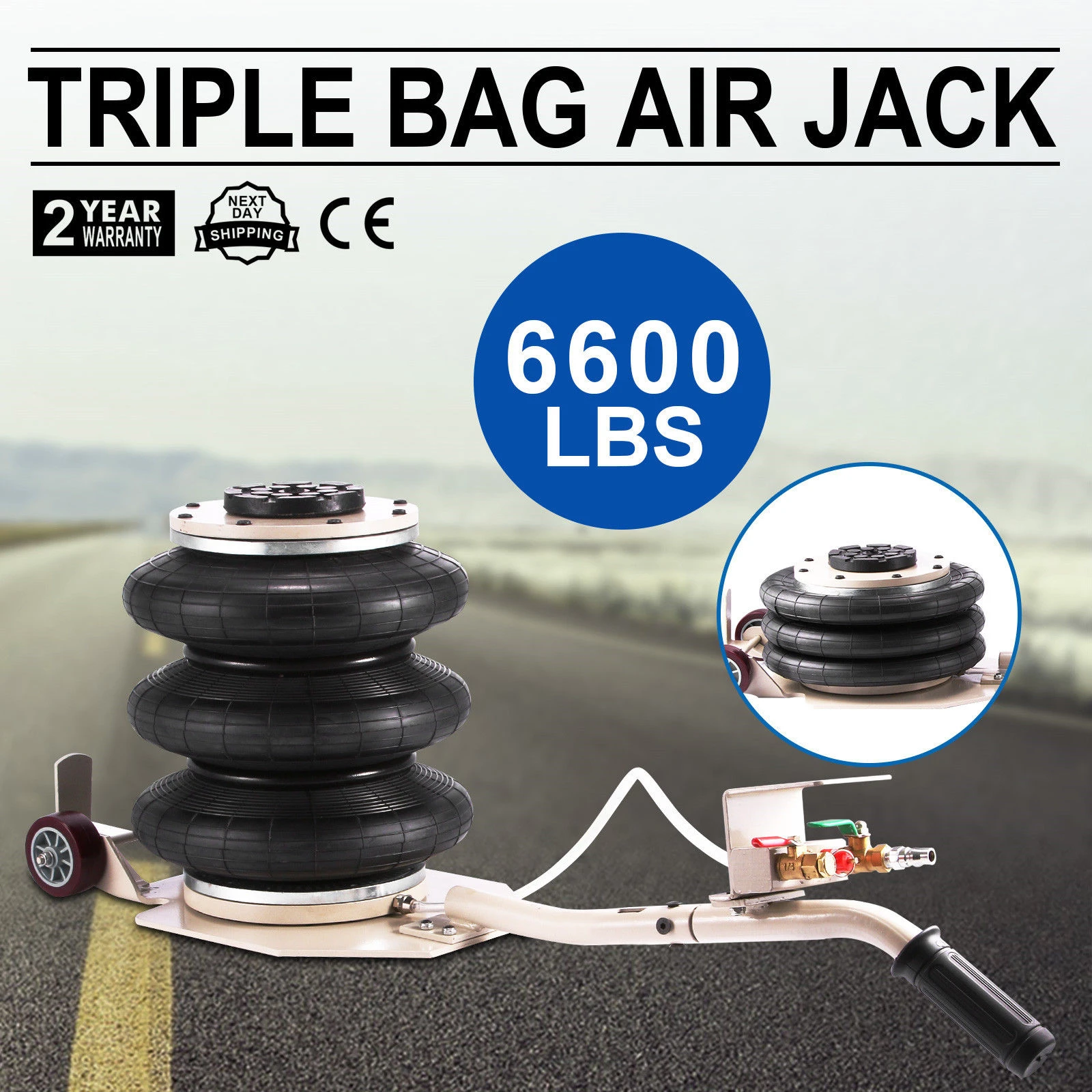 MOTORS Shop Equipment & Supplies VEVOR Triple Bag Air Jack Pneumatic ...