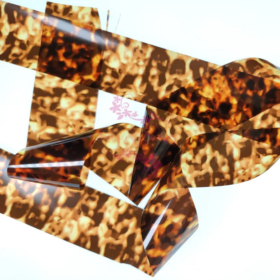 1 Roll 100M*4CM Tortoise Shell Amber Design Translucent Transfer Foil ...