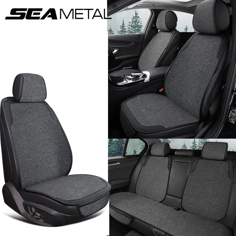 Universal Linen Car Seat Covers Set Four Seasons Flax Auto Chair Pad ...