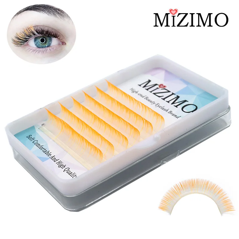 MIZIMO new color grafting eyelash white orange color gradient eyelash ...