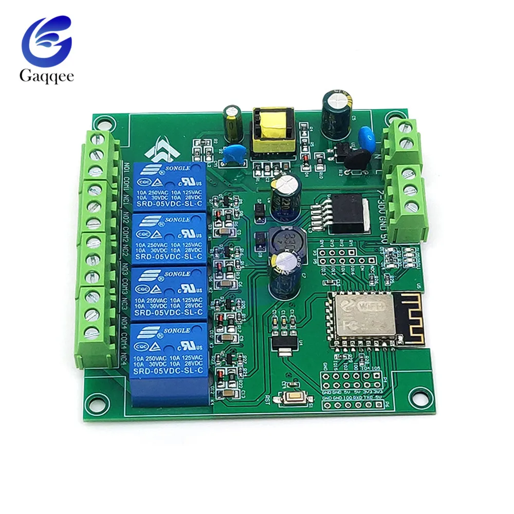 Generic 5v/12v Esp8266 Esp-01 Four Ways Wifi Relay Module Iot art Home ...