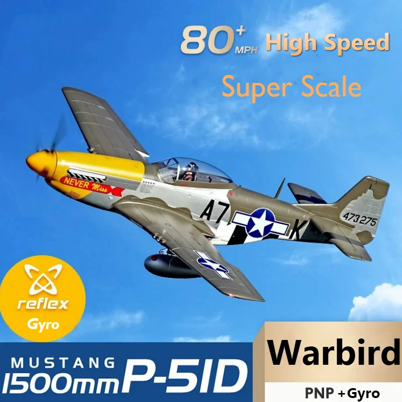 FMS RC 비행기, 1500mm 1.5M P51 P 51 머스탱 6S, 리트랙트 LED 리플렉스 자이로 PNP 스케일 게인트 빅 워버드 모델 비행기 항공기|RC 비행기 ...