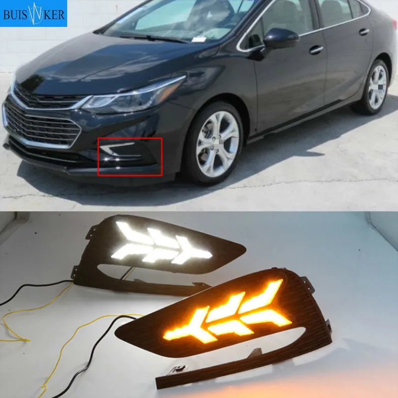 2 pçs drl para chevrolet cruze 2016 2017 2018 luzes diurnas de nevoeiro ...