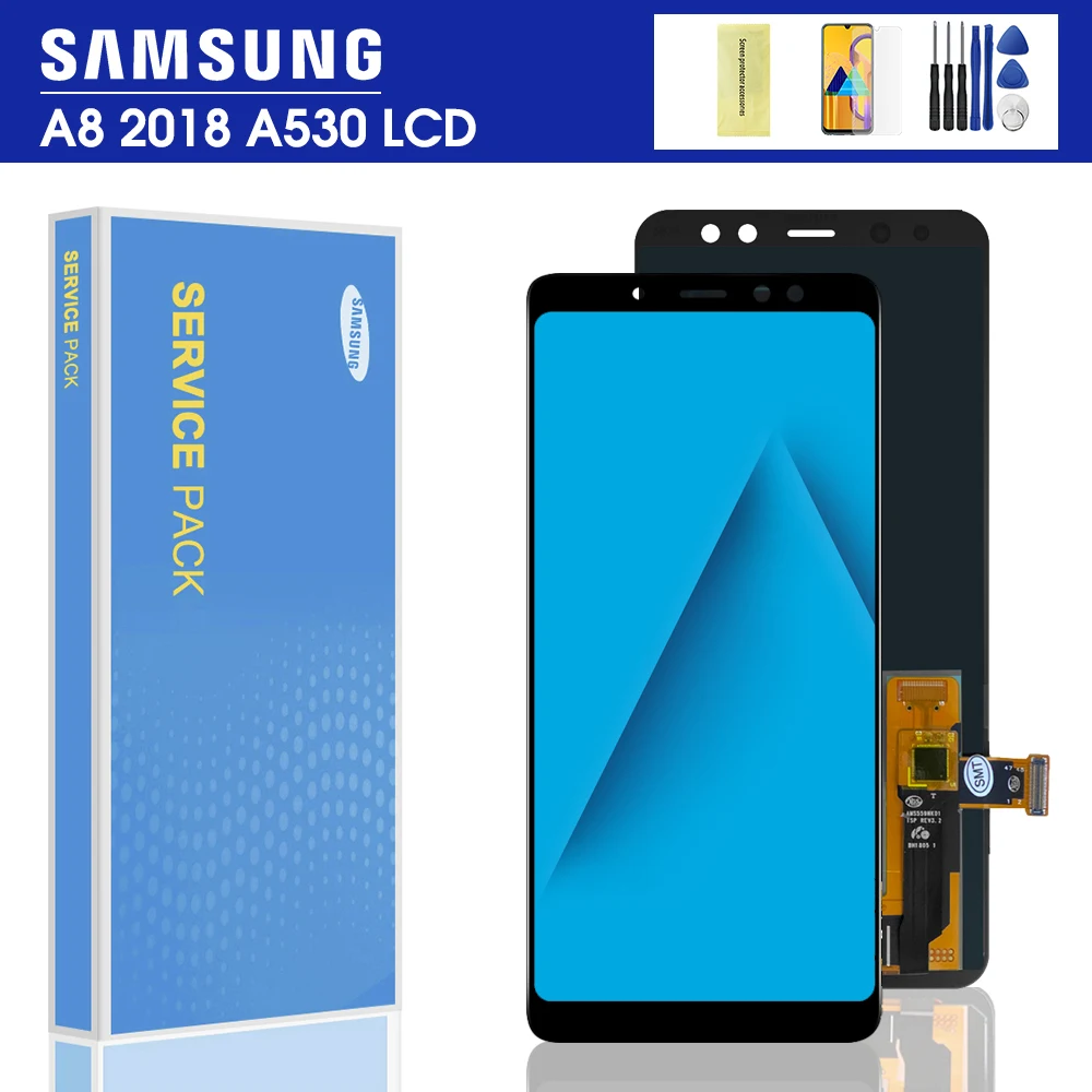 100% Super Amoled For SAMSUNG GALAXY A8 2018 A530 A530F LCD Display ...