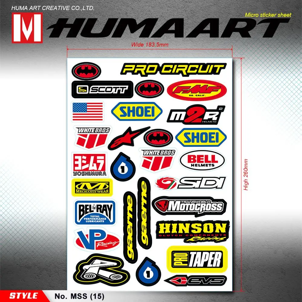 HUMAART Dirt bike Vinyl Graphics Motocross Stickers sheet MX Racing for ...