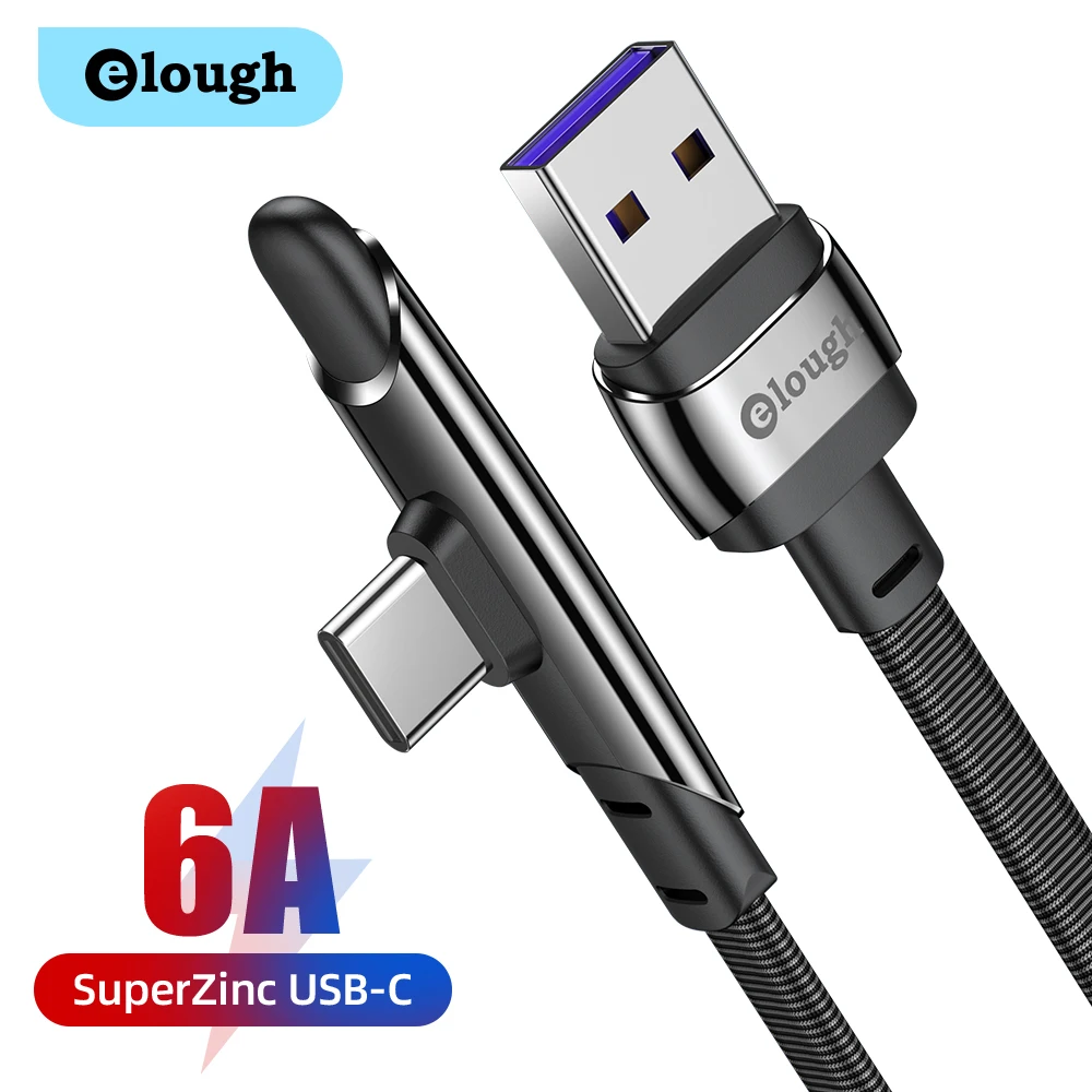 Elough 6a 66w usb tipo c cabo para huawei p40 companheiro 40 30 pro ...