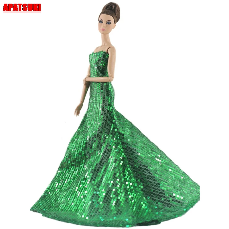 BARBIE sequin dress/Barbie outfit/Barbie party dress/Blue Green barbie ...