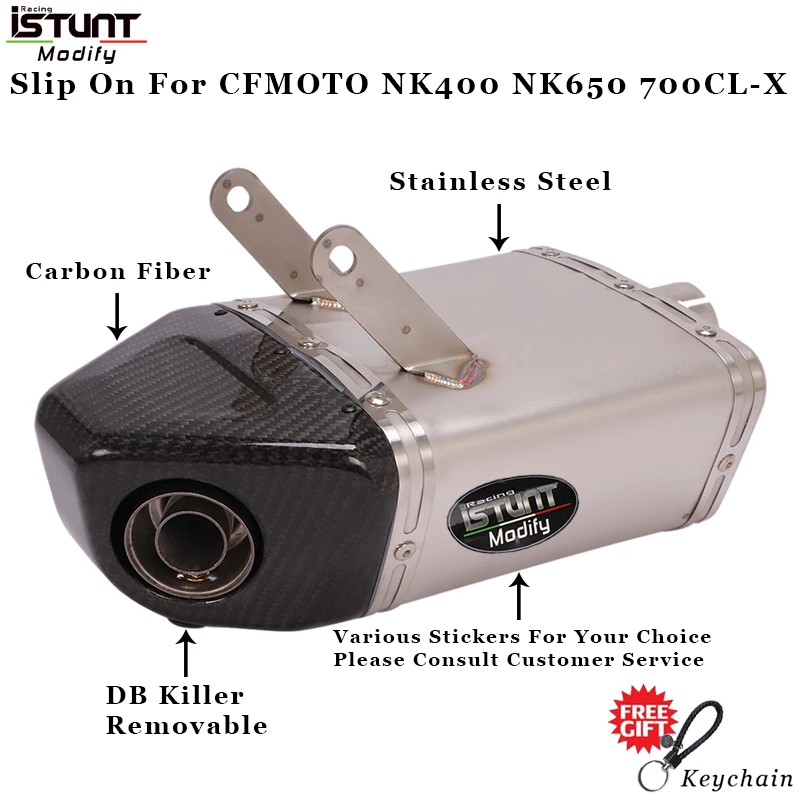 Slip On For CFMOTO NK400 NK650 700CL X 700clx Motorcycle Exhaust System ...
