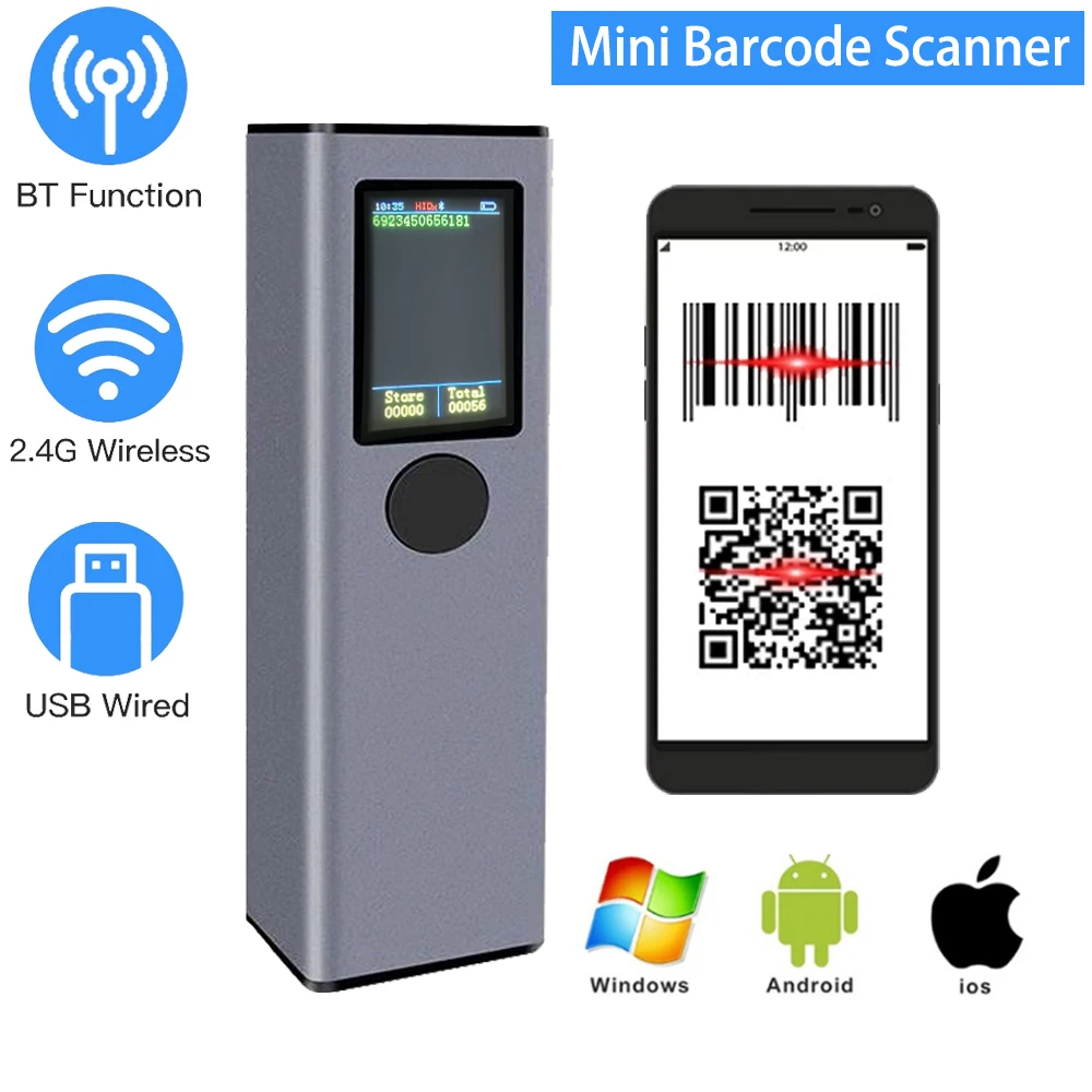Scanner 2D Portable 1D 2D Barcode Scanner Handheld Mini Bar code ...