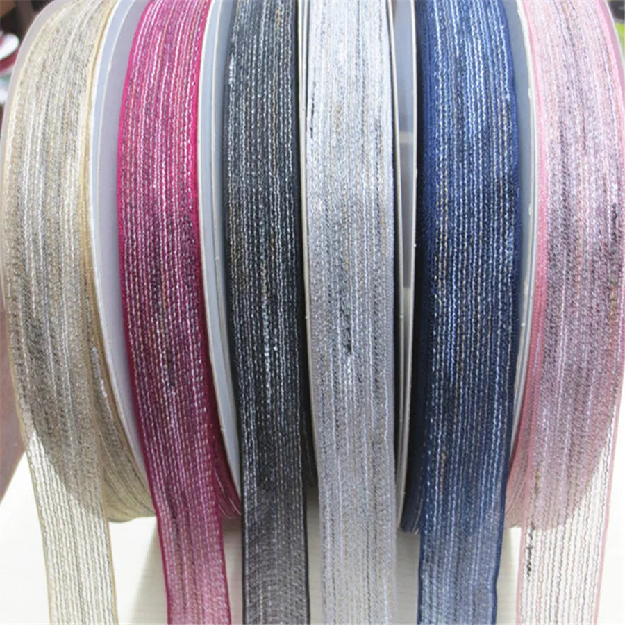 100yards 15 / 26/40 Mm Ribbon Fishline Multicolor Striped Ribbon Hair ...