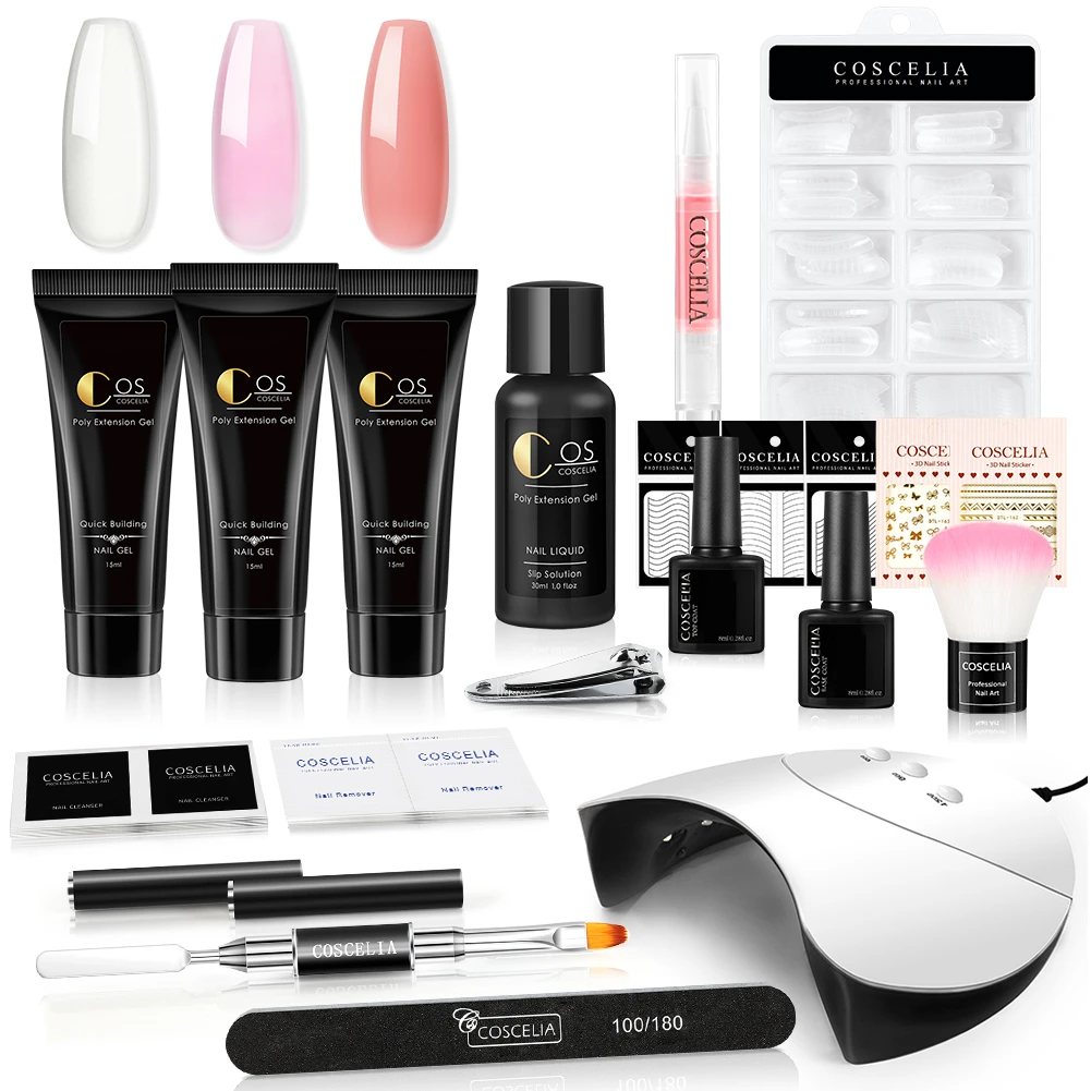 Poly Extension Gel Nail Kit Nail Enhancement Acrylic Gel Set Acrylic ...