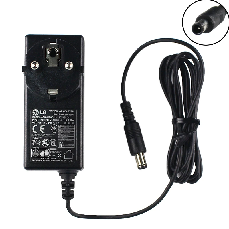 Baru UNI EROPA plug AC Power Adapter Wall Charger 19V 1.3A Untuk LG ADS ...