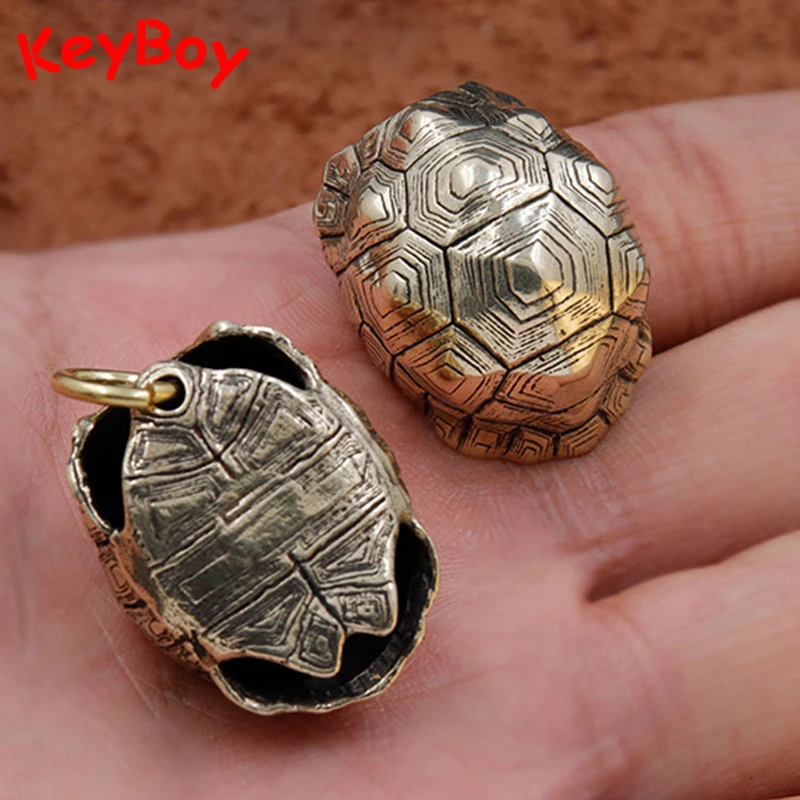 Copper-Tortoise-Shell-Bell-Car-Key-Chain-Pendant-Jewelry-Brass-Metal ...