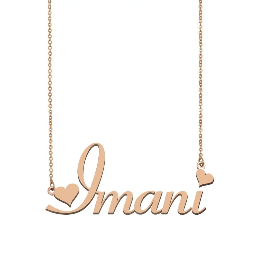 Imani Name Necklace , Custom Name Necklace for Women Girls Best Friends ...