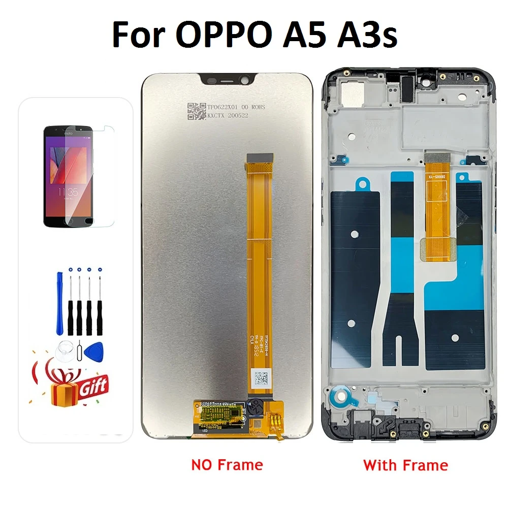 For OPPO A3S CPH1803 LCD Screen Original For OPPO A5 Complete Display Touch Panel Digitizer ...