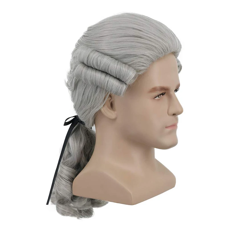 Grey Lawyer Wig Baroque Curly Cosplay Wigs Lawyer Judge Costume Wigs ...
