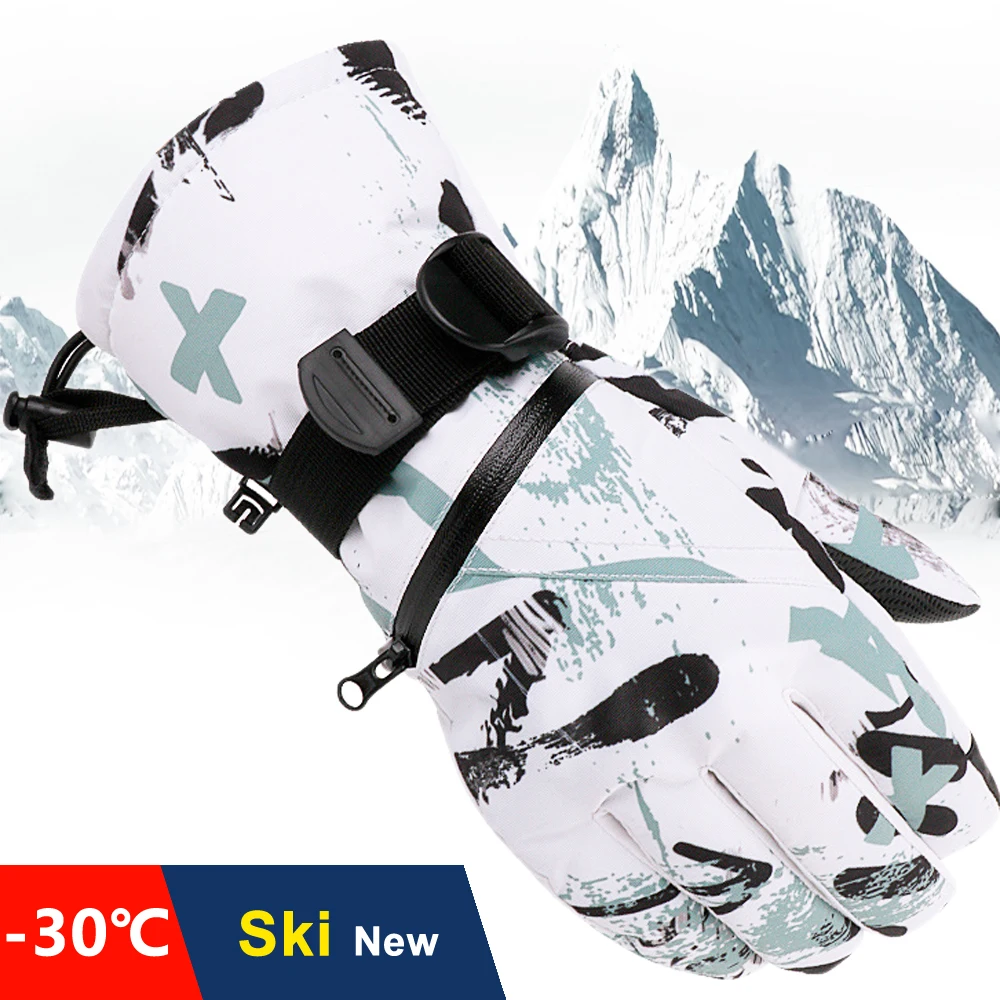 Masculino feminino crianças inverno neve à prova dwaterproof água luvas ...