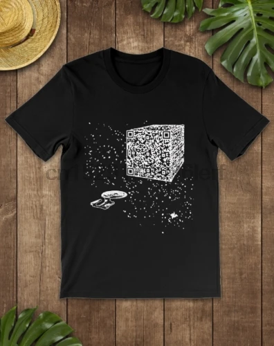 Camiseta Qr Code Cube We Are The Borg, de algodón camiseta negra para ...