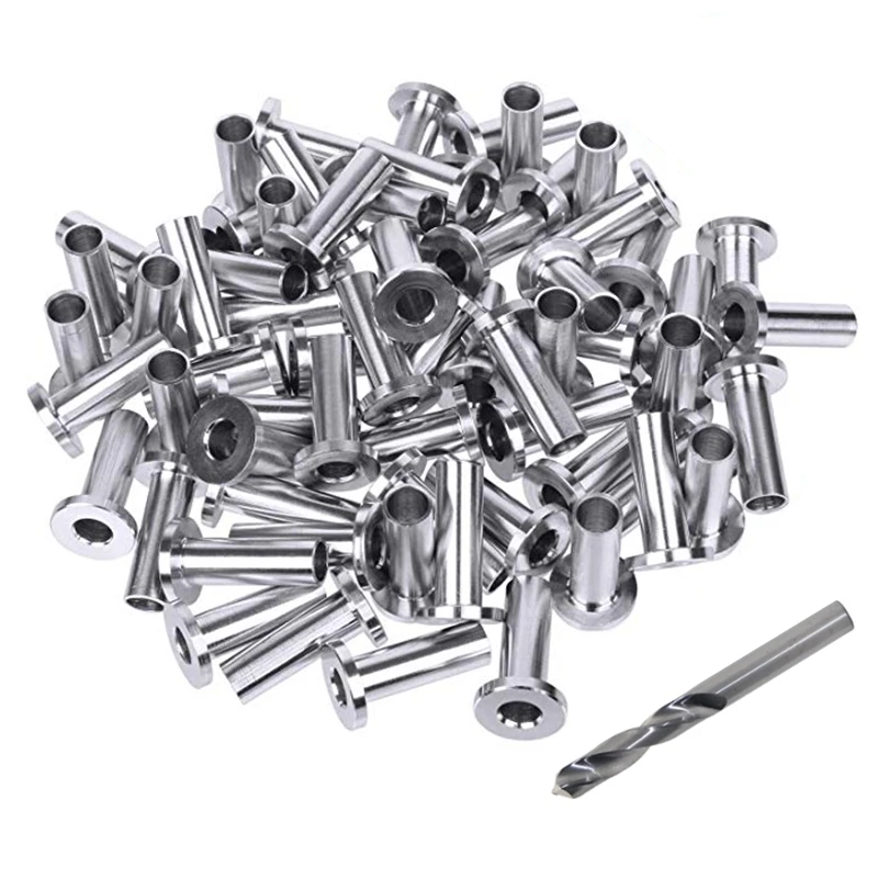 New 65Pack Stainless Steel Protector Sleeves For 1 8 5 32 Or 3 16 Inch