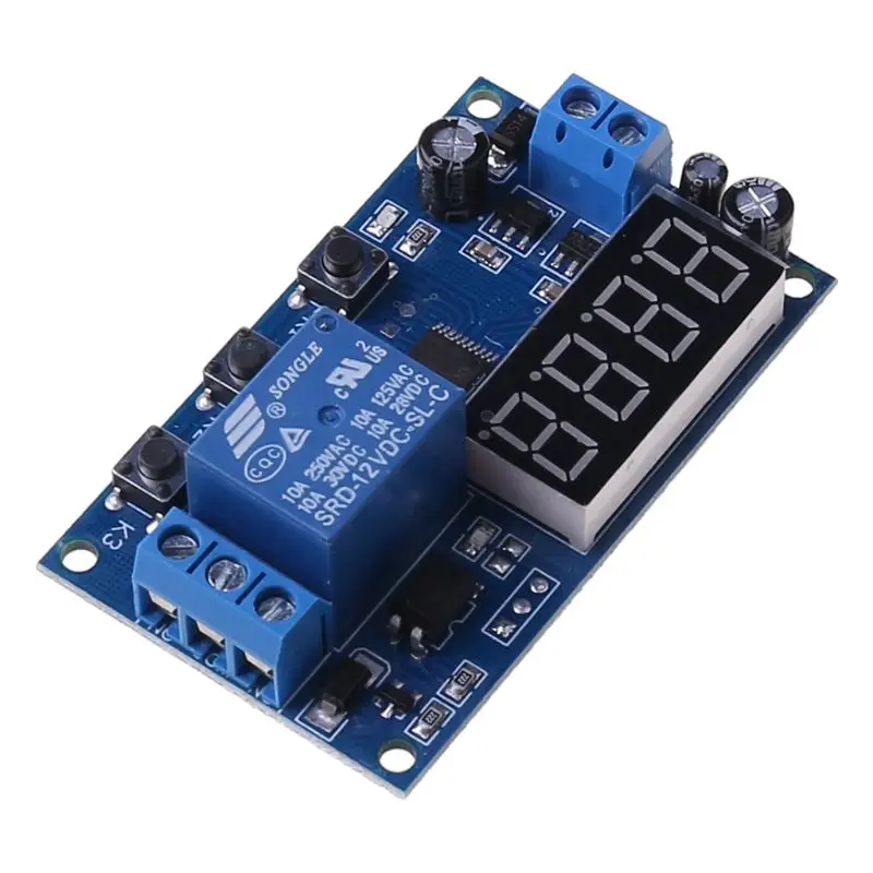 12V DC LED Display Digital Delay Timer Control Switch Module PLC ...