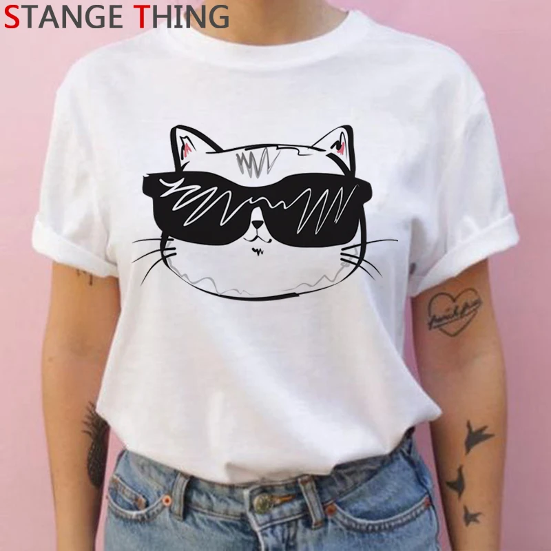 Кошка, мяу, убить меня сейчас Забавный мультфильм футболки для женщин ...