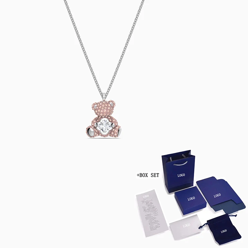 Collar de oso de peluche 3D para mujer, joyería de moda, colgante de ...