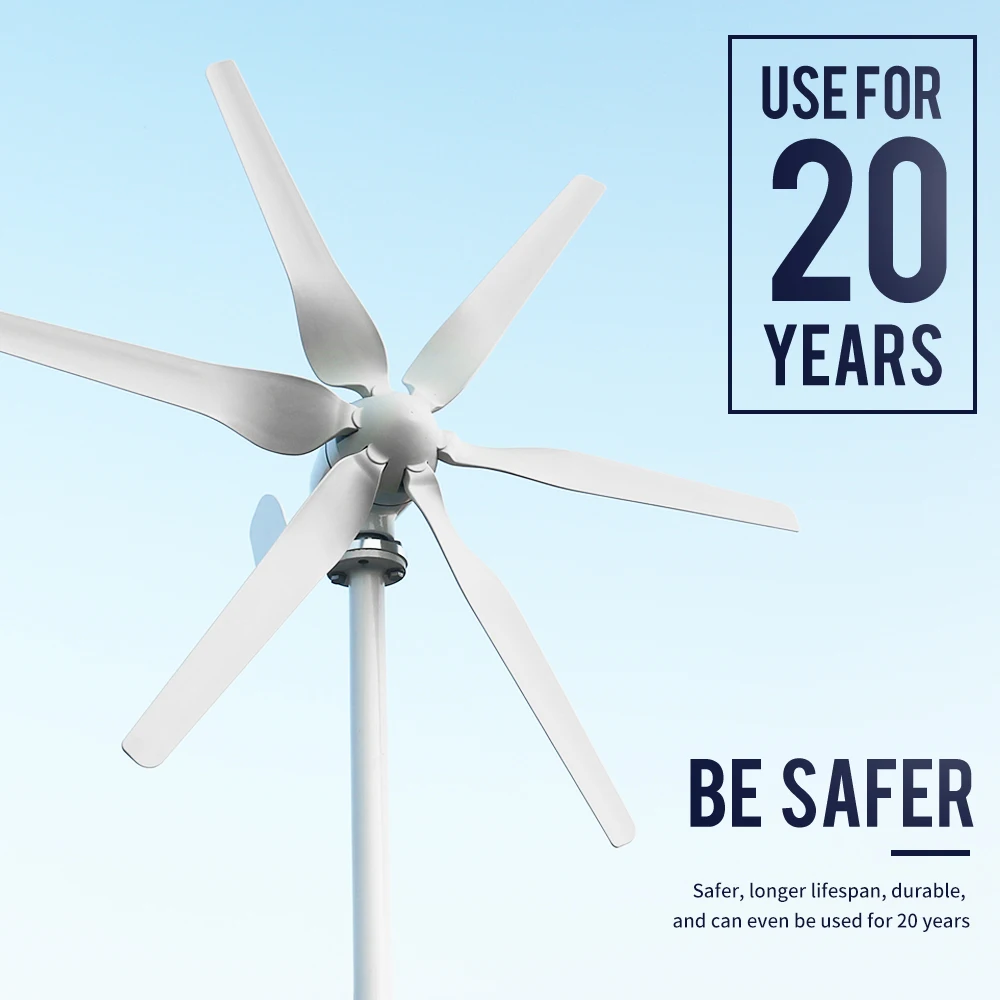 Turbina aerogeneradora SS 800, 800w, 12v, 24v, 48v, 6 aspas, generador ...