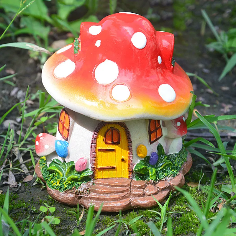 Art Objects Sculpture Orange Fantasy Mushroom Sculpture Mushroom Decor ...