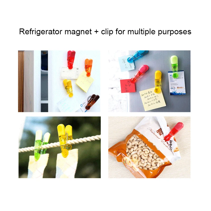 Pince à linge,Clip de scellage en plastique, 7 pièces, Clip magnétique ...