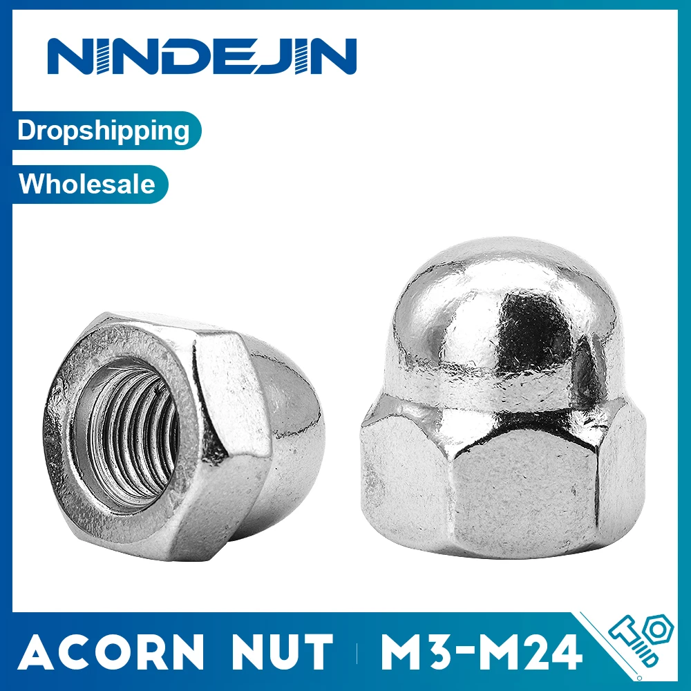 NINDEJIN Acorn Cap Nut M3 M4 M5 M6 M8 M10 M12 M14 M16 M18 Stainless ...
