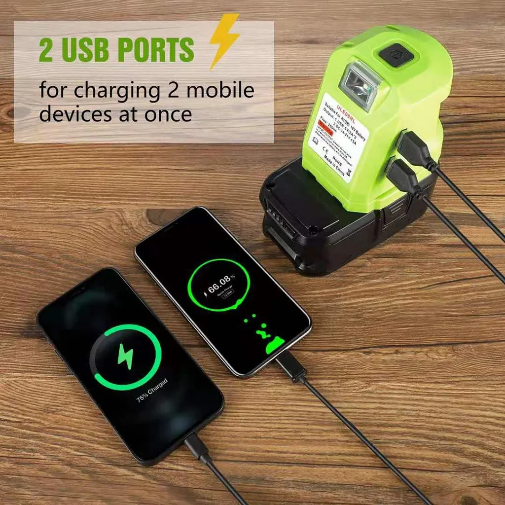 For-PSK005-18V-Li-ion-Battery-Adapter-DIY-With-Dual-USB-LED-Switch ...