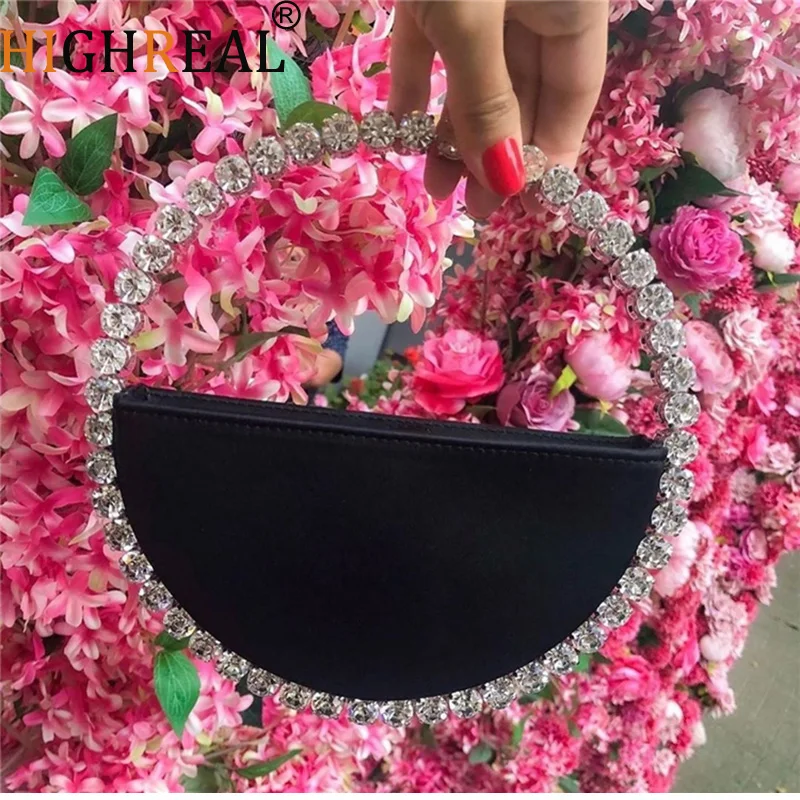 Rhinestone Clutch Purse Circular - Women Evening Bag Clutch Purse ...