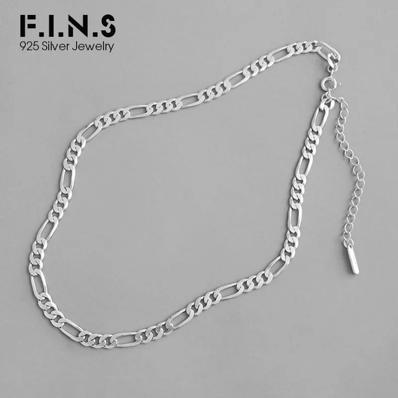 F.I.N.S S925 Стерлинговое Серебряное колье ожерелье цепочка до ключицы женское ожерелье серебро ...