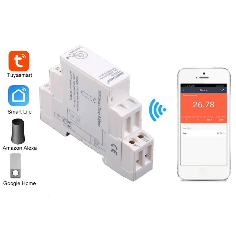 Tm608 Single Phase Wifi Home Energy Meter With Timer Switch Remote ...