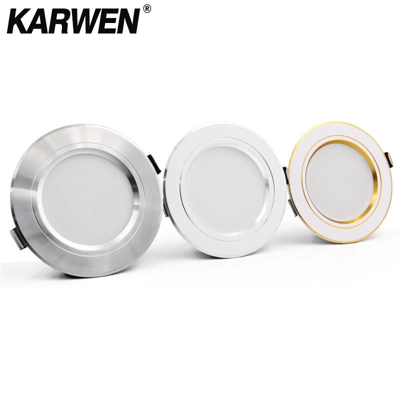 KARWEN-Downlight-LED-pour-Projecteur-Nik-Plafonnier-LED-Or-Argent-Corps ...