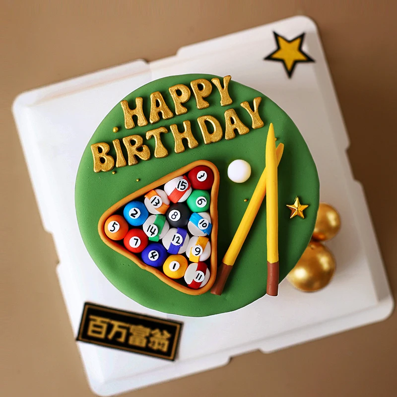 Happy-Birthday-Billiard-Shape-Cake-Topper-for-Birthday-Party-Baking ...