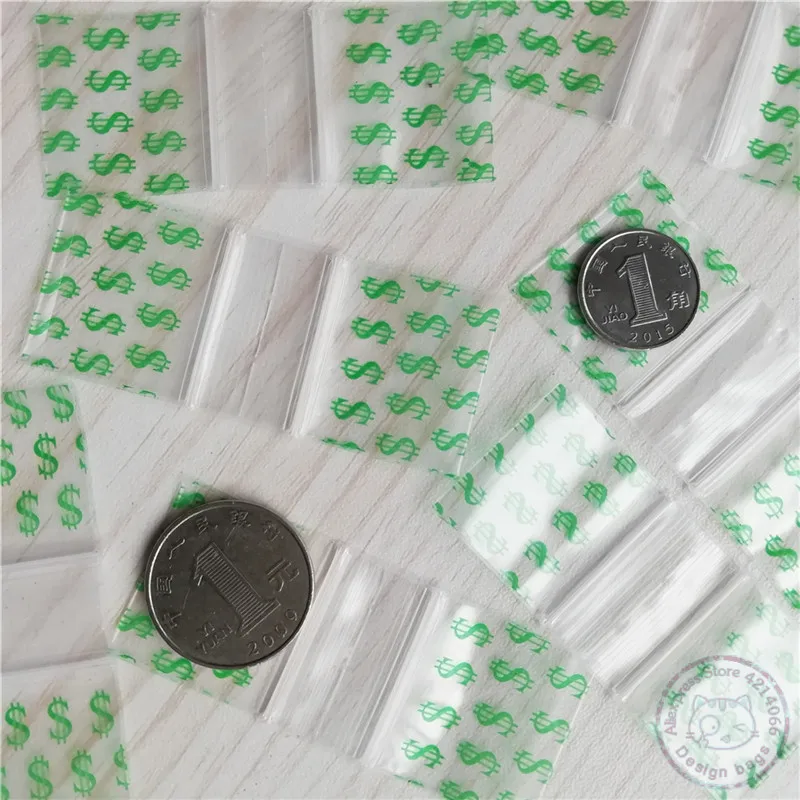 1010 Mini Baggies 100pcs Small Bags US Dollar Design 1" X 1" Reclosable ...