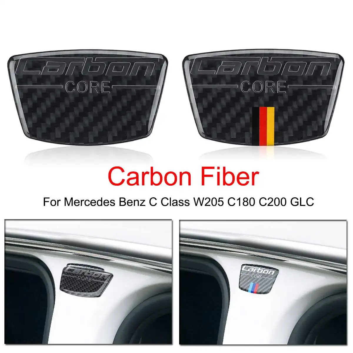 Car Emblem Stickers B Column Door Bumper Carbon Fiber Sticker For ...