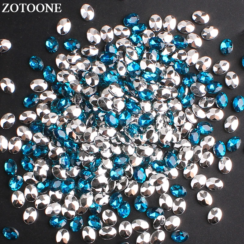 ZOTOONE-100-Pcs-6-8MM-Oval-Shape-Pointback-Glue-On-Crystals-Acryl ...