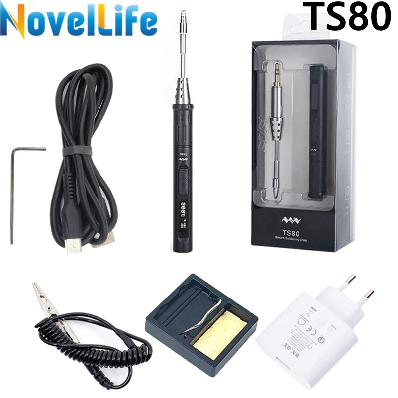 Mini TS80 More Portable Electric Soldering Iron Adjustable Temperature ...