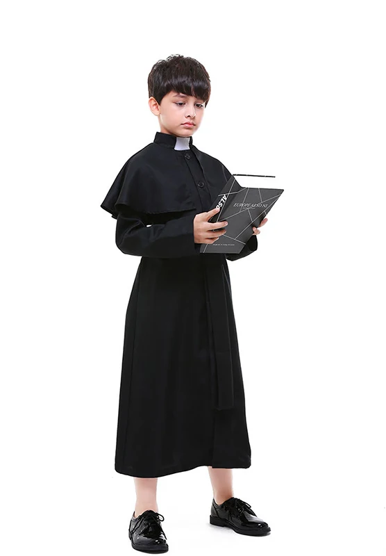 Kids Boy Purim Easter Priest Father Monk Halloween Costume European ...